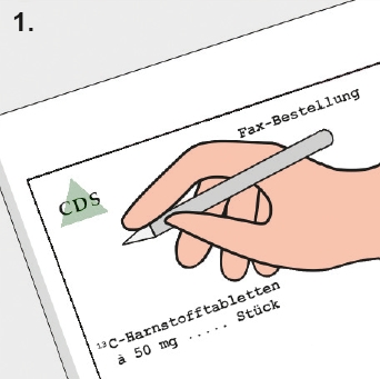 13C-Harnstoff-Atemtest mit 50 mg Harnstoff-Diabact® UBT Tablette